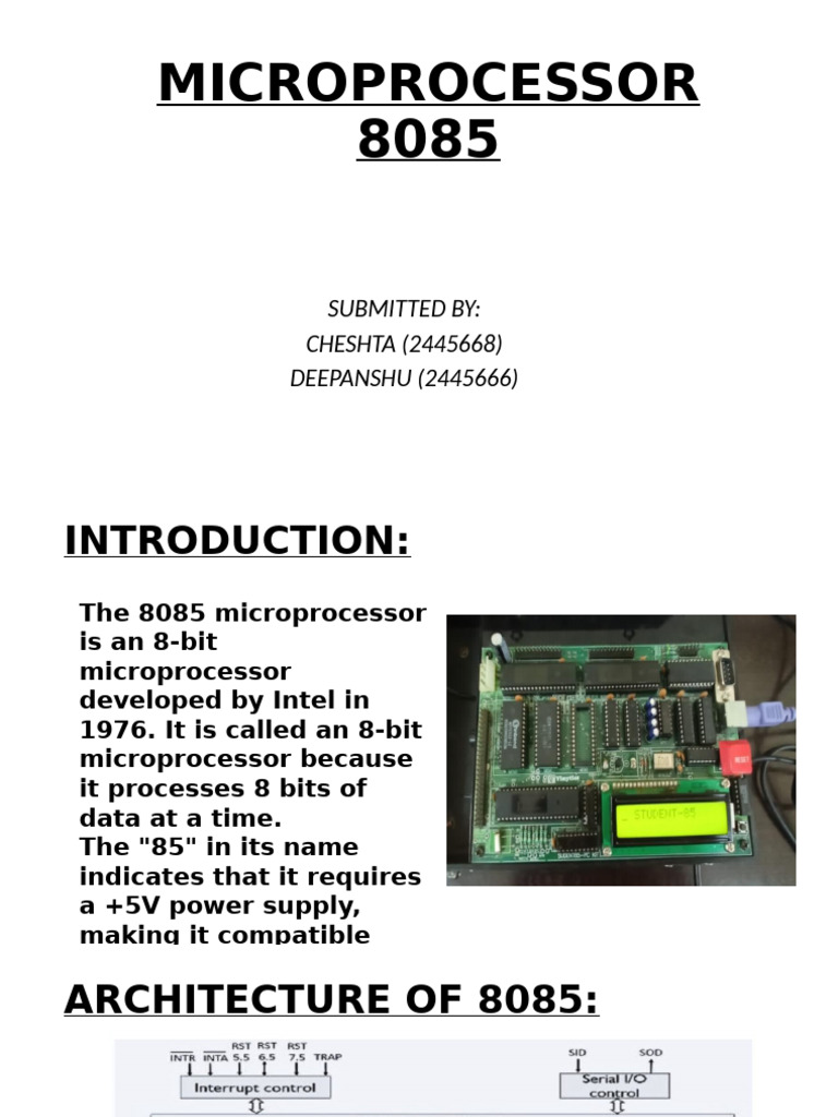 8085 (1) Micro Processor | PDF | Central Processing Unit | Computer Data