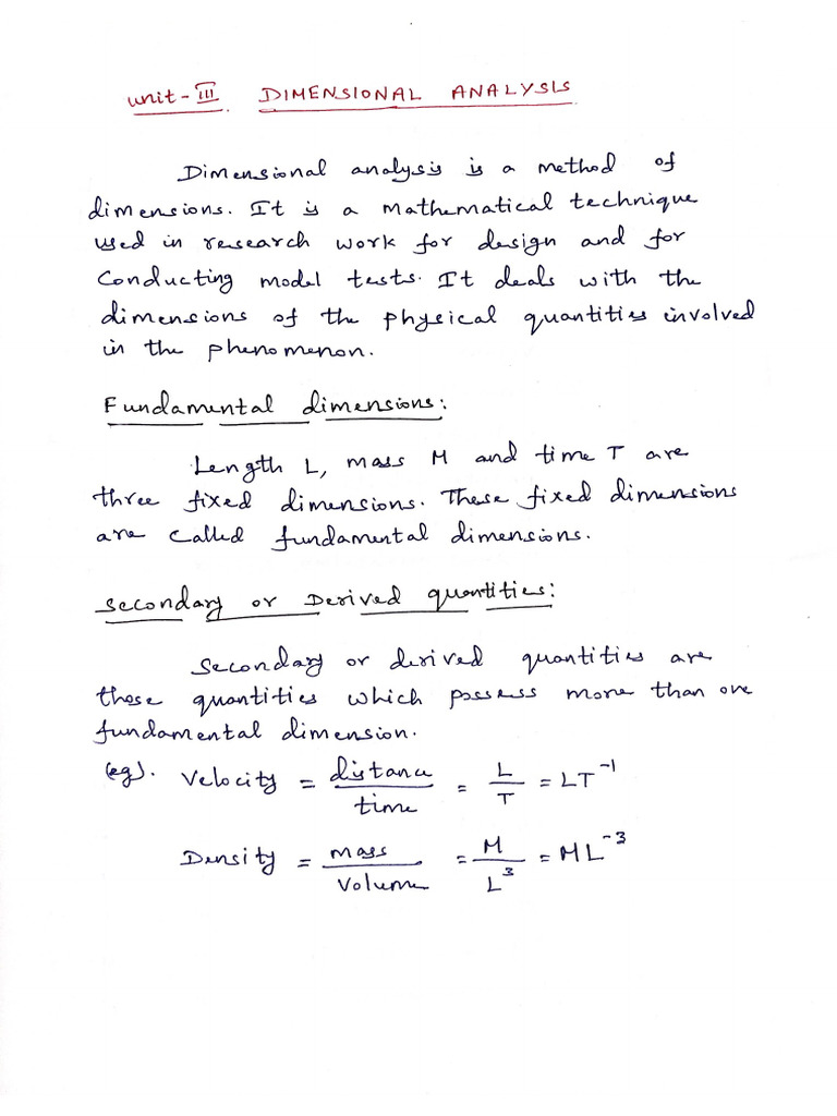 Dimensional Analysis & Buckingham - S Pi-Theorem | PDF