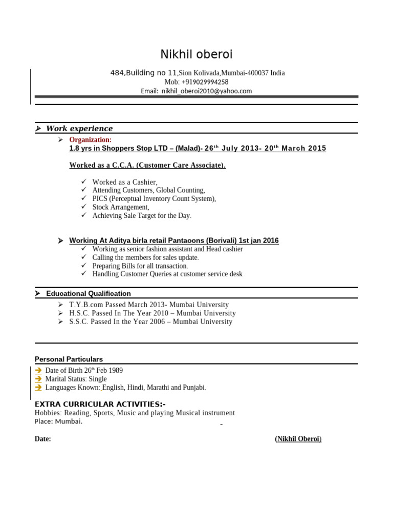 Resume-2 Nikhil Oberoi New | PDF