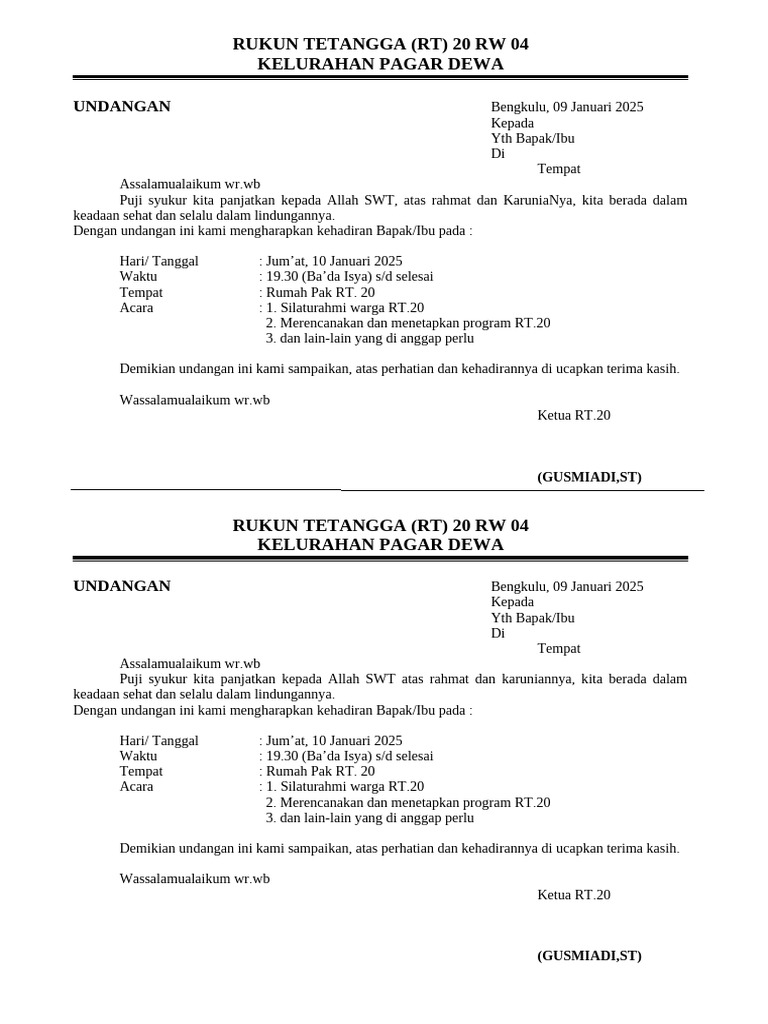 Rukun Tetangga | PDF