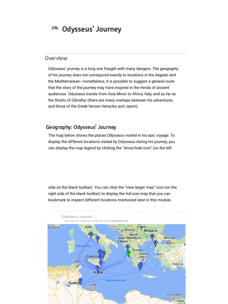 10b. Odysseus' Journey | PDF | Odysseus | Odyssey
