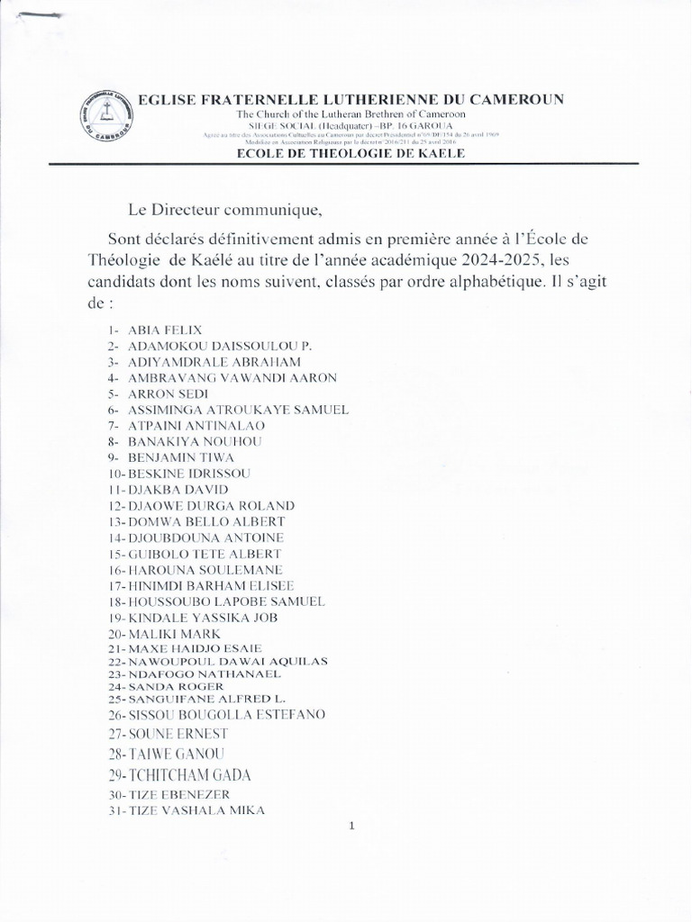 Liste Des Candidats Admis A L'etk 2024-2025 Ok | PDF