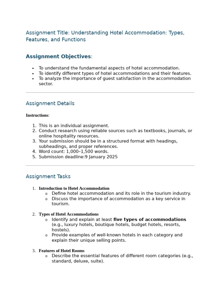 Accommodation Assignments - Int'l | PDF | Hotel | Citation
