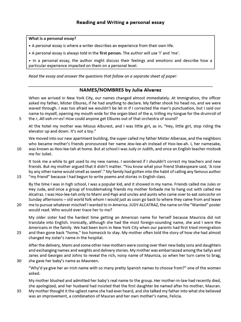 Understanding Personal Essays | PDF