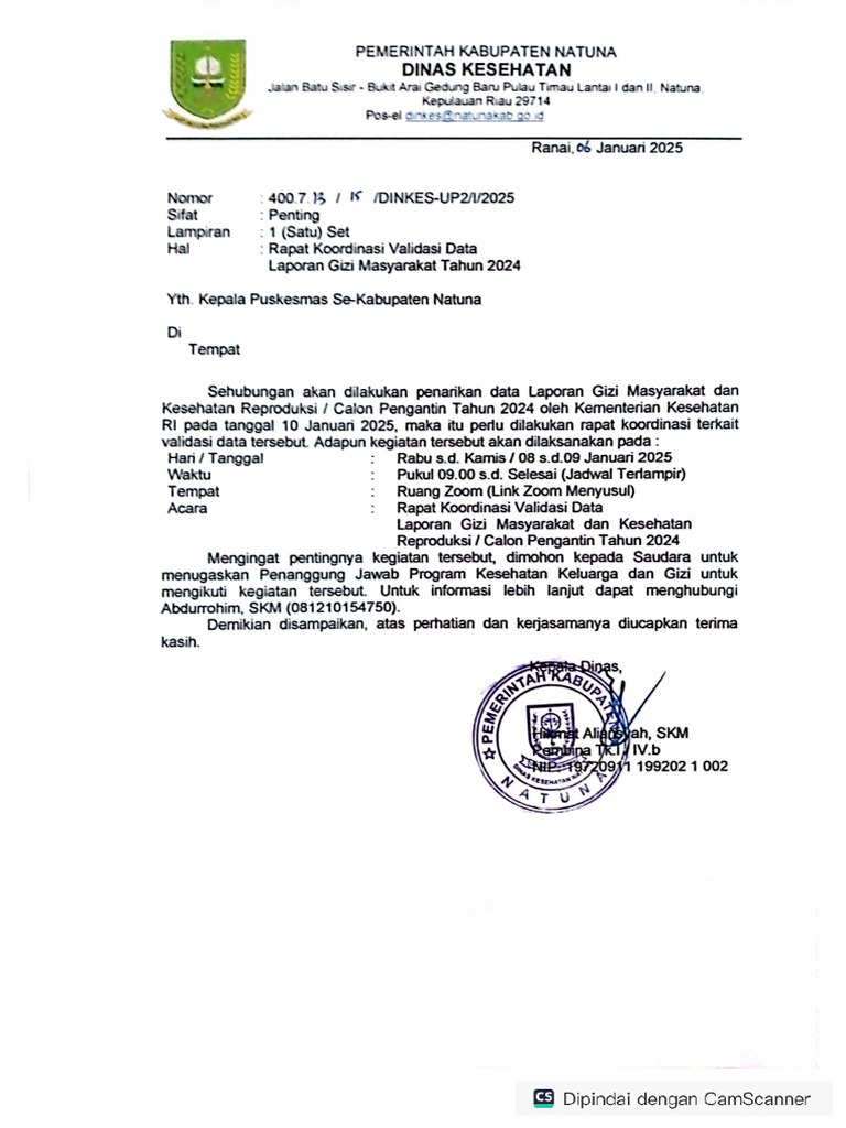 Surat Undangan Rapat Koordinasi Pdf