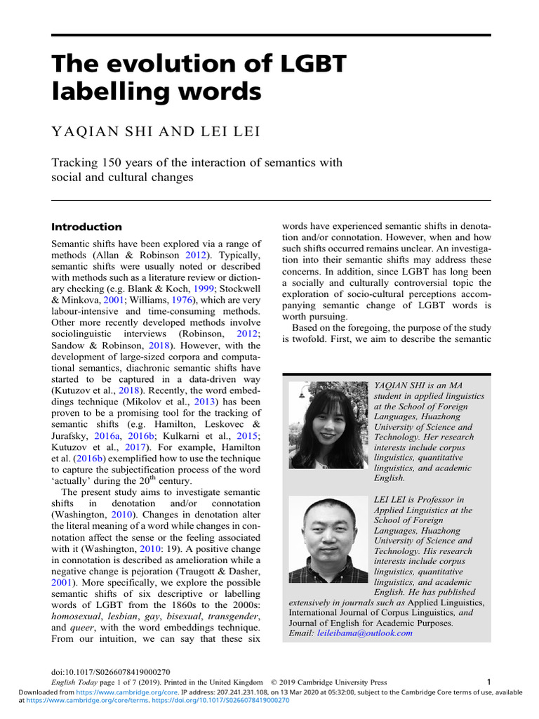 Div Class Title The Evolution of LGBT Labelling Words Div | PDF ...