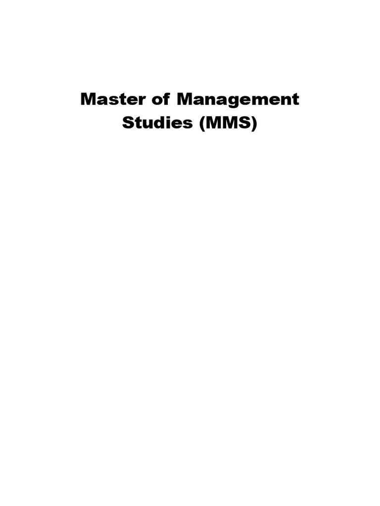 MMS Course Structure and Syllabus 20190608 | PDF | Statistics | Economics