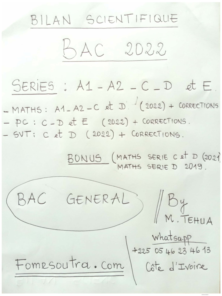 Bilan Scientifique Bac 2022 (Maths-Pc Et SVT) Bonu Maths 2021-2019 | PDF