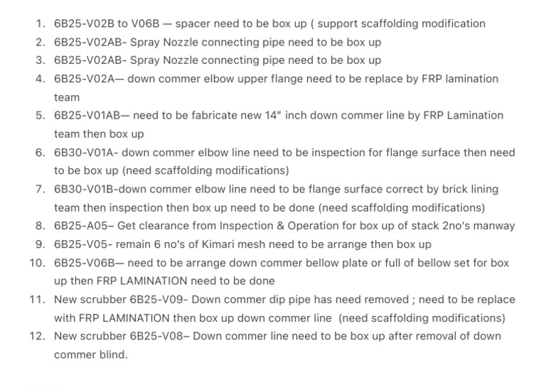 6B25-V02B To V06B - Spacer Need To Be Box Up (Support Scaffolding | PDF
