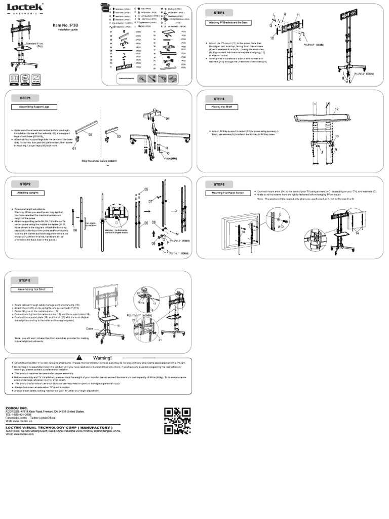 Loctek P3B Installation Manual | PDF