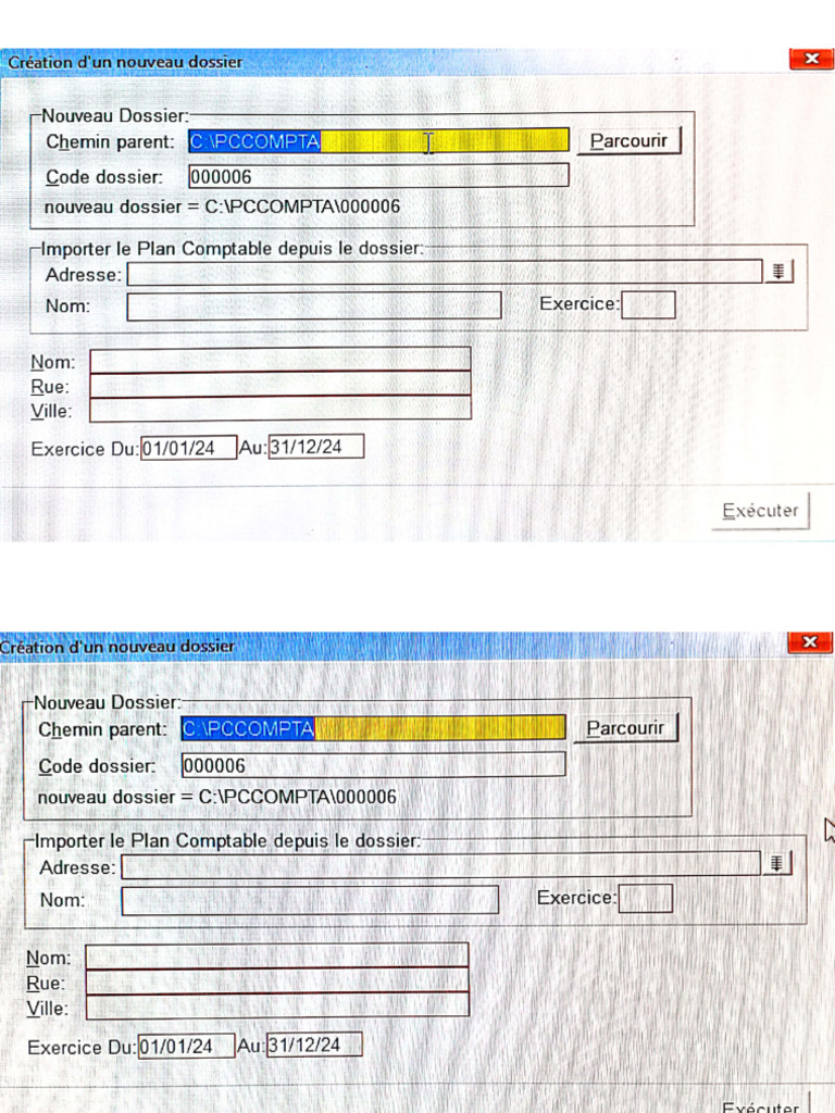 خطوات الاولى لفتح ملف لشركة ما في برنامج Pc compta | PDF