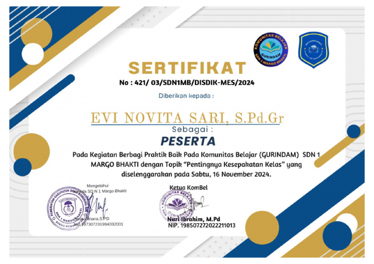 Sertifikat Kombel 3 | PDF