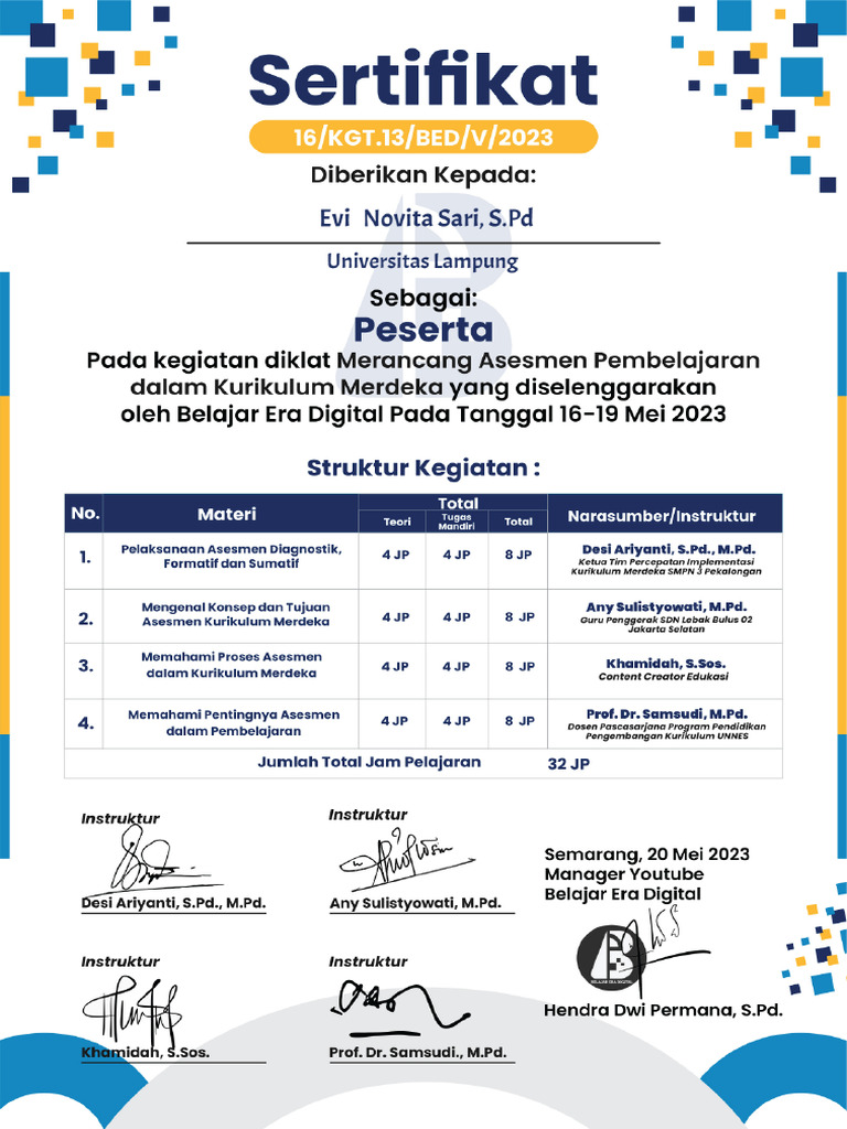 Sertifikat JP 13 | PDF