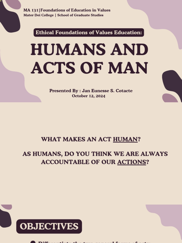 Cotacte Human Acts and Acts of Man | PDF | Intention | Free Will