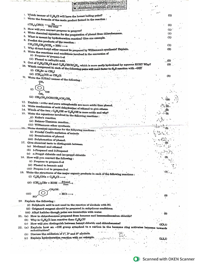 Organic Assignments XII | PDF