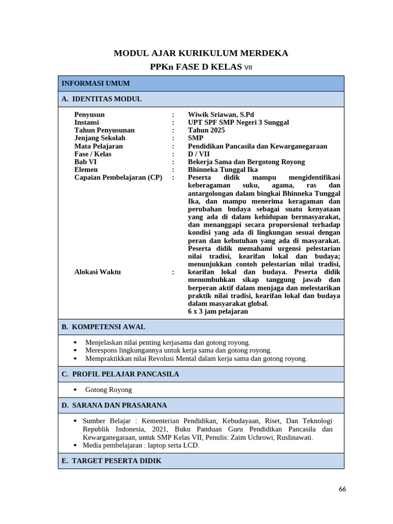 Modul Ajar BAB VI | PDF