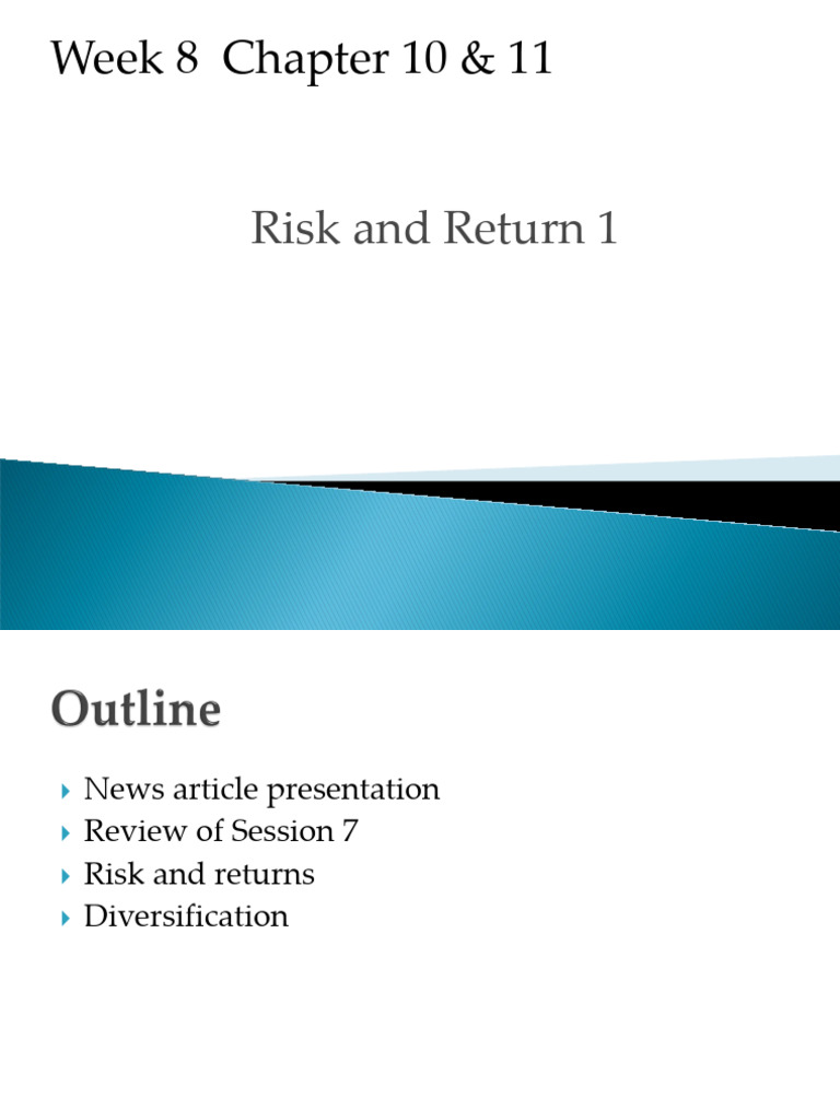 Risk and Return Analysis Guide | PDF | Financial Risk | Standard Deviation