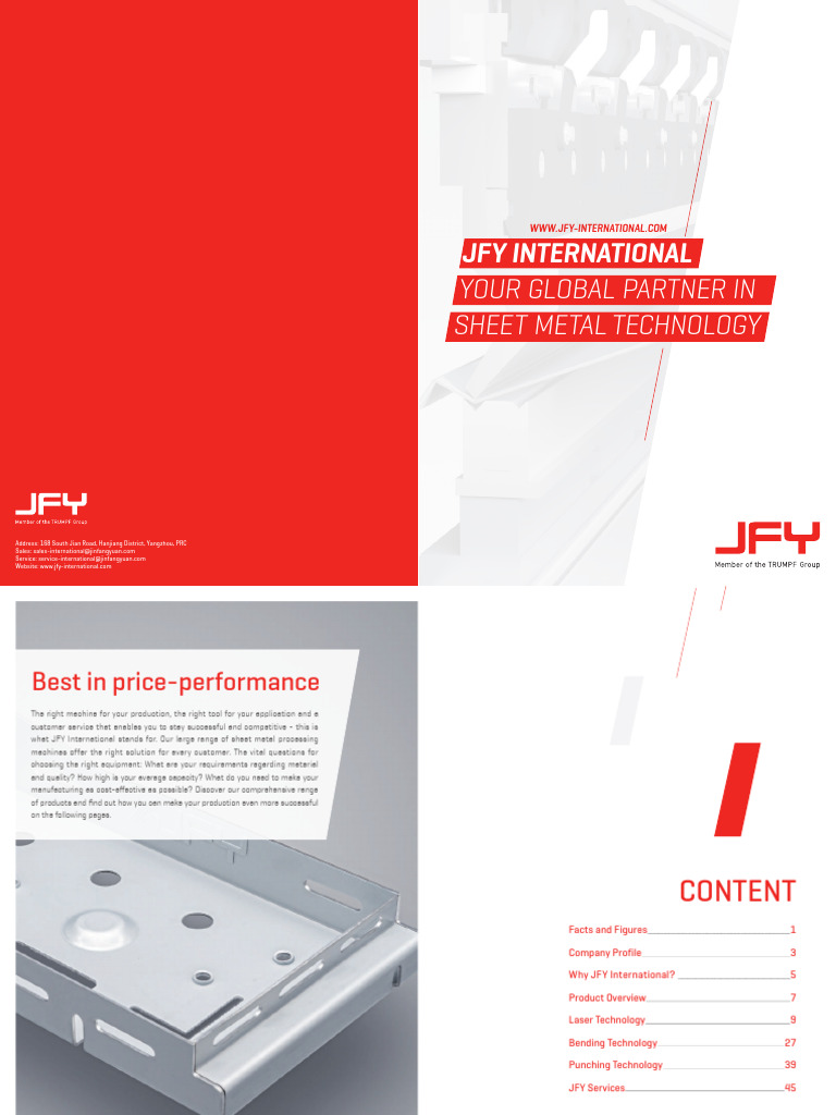 2023 JFY Product Catalogue | PDF | Sheet Metal | Numerical Control