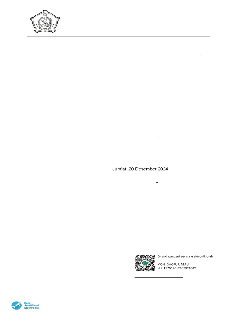 Pemberitahuan Pengambilan Rapor Dan Libur Semester Ganjil Tahun Ajaran 2024-2025 | PDF