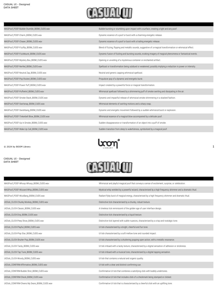 00 Casual UI DS Metadata | PDF