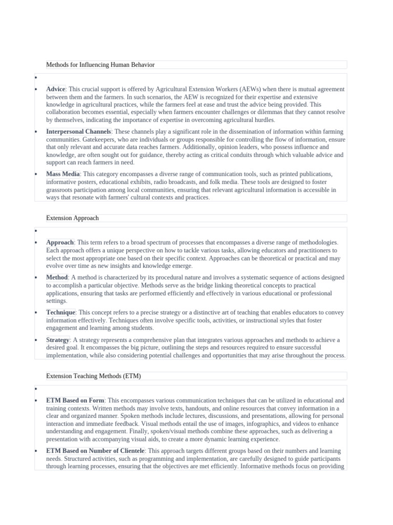 Philosophy of Extension Education | PDF | Learning | Information