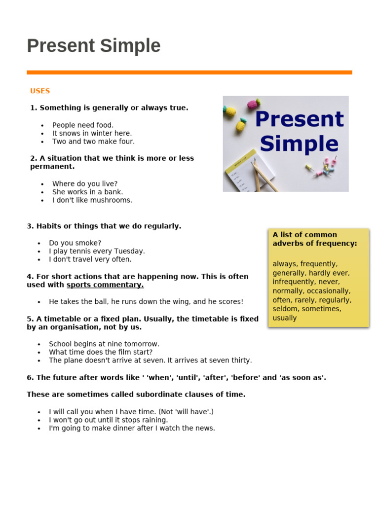 Present Simple Student | PDF | Syntax | Grammar
