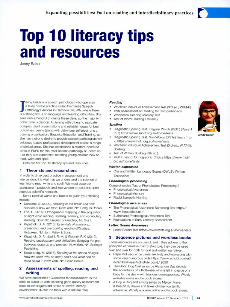 Top 10 literacy tips and resources | PDF | Learning | Reading (Process)