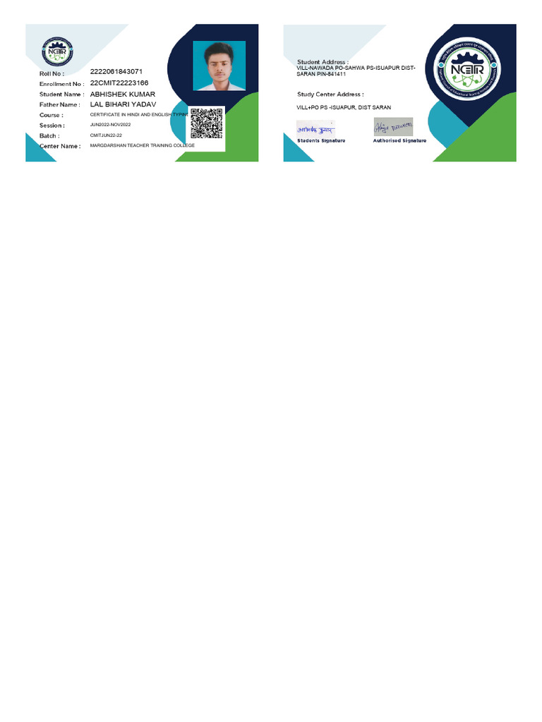 IDCard 22CMIT22223166 | PDF