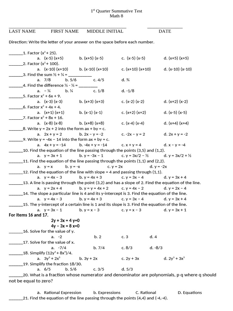 Grade 8 Exam | PDF | Mathematical Analysis | Mathematical Concepts