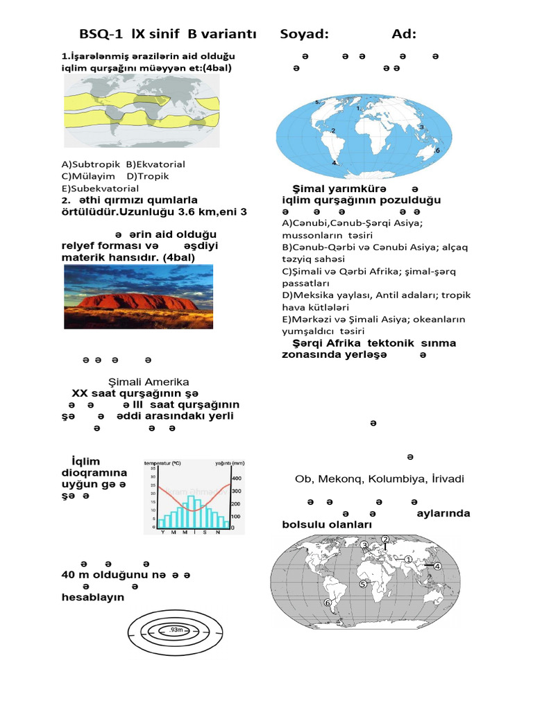 9cu Sinif BSQ-1 | PDF