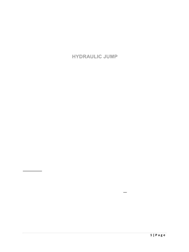 Hydraulic Jump Experiment Guide | PDF | Mechanical Engineering | Fluid ...