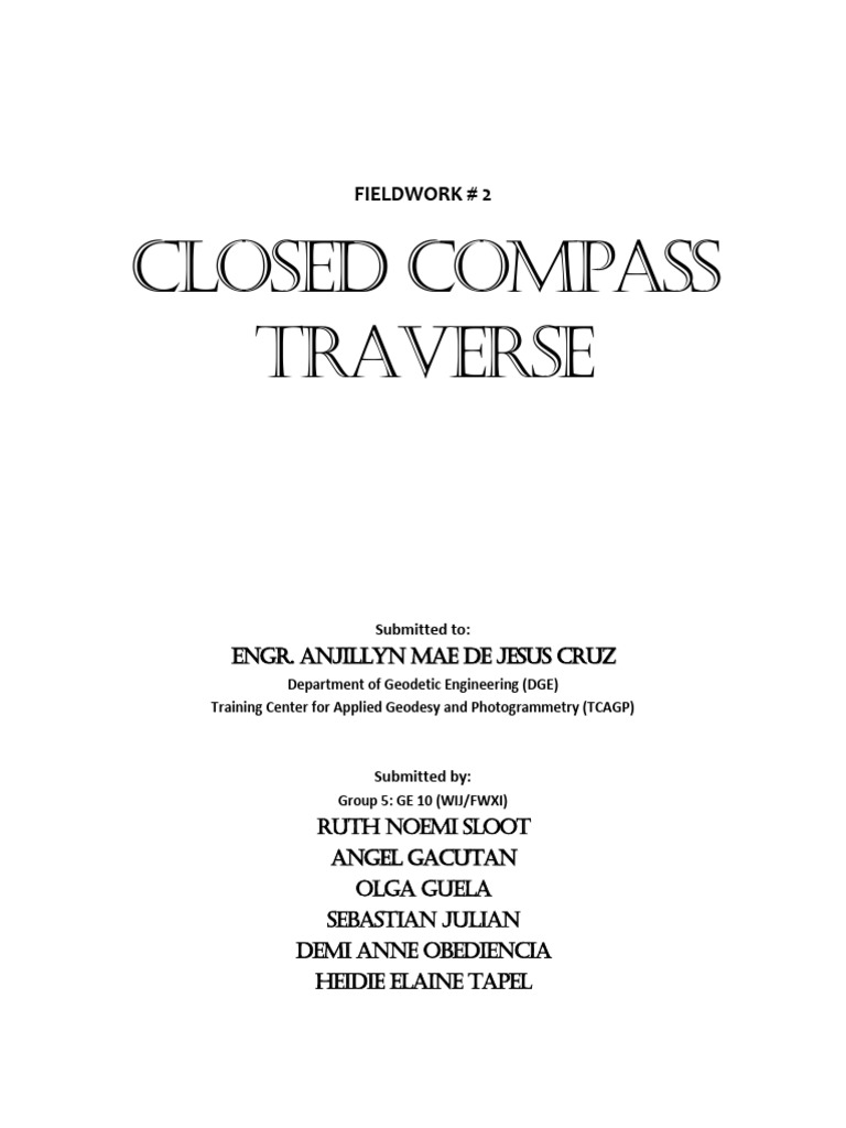 General Surveying Field Work 02 - Closed Compass Traverse | PDF ...