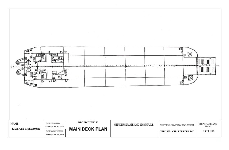 Cebu Sea Charterers LCT 188 Plan | PDF