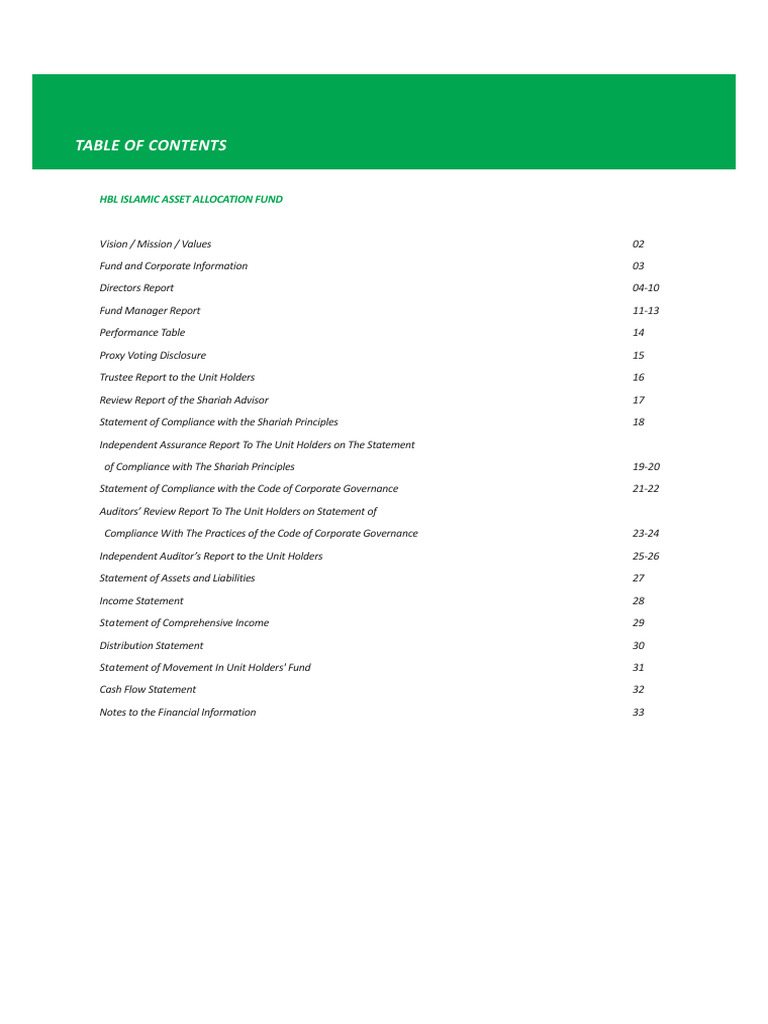 HBL Islamic Asset Allocation Fund 2 | PDF | Islamic Banking And Finance ...