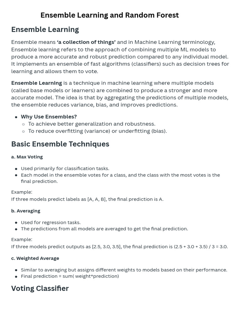 Ensemble Learning and Random Forest 4th | PDF | Machine Learning | Statistical Classification