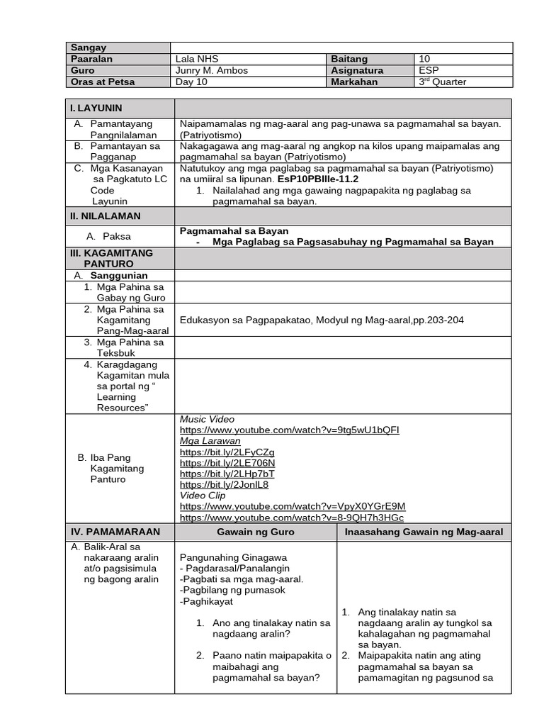 EsP 11.2 Day 10 | PDF
