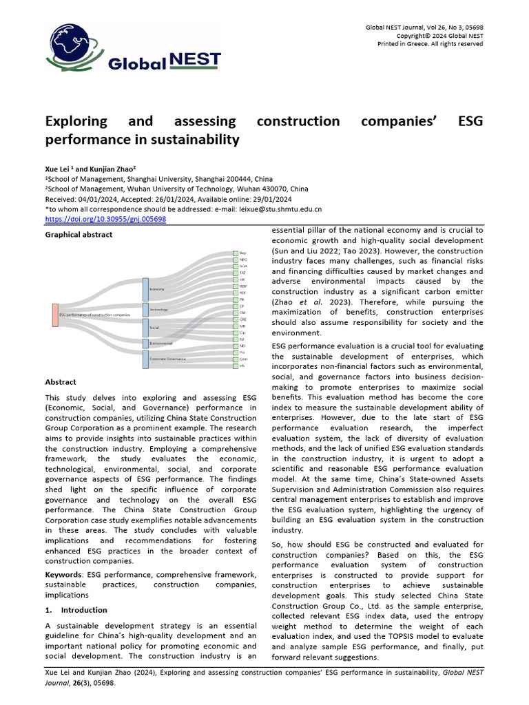 paper_Exploring and Assessing Construction Companies' ESG Performance in Sustainability_China ...