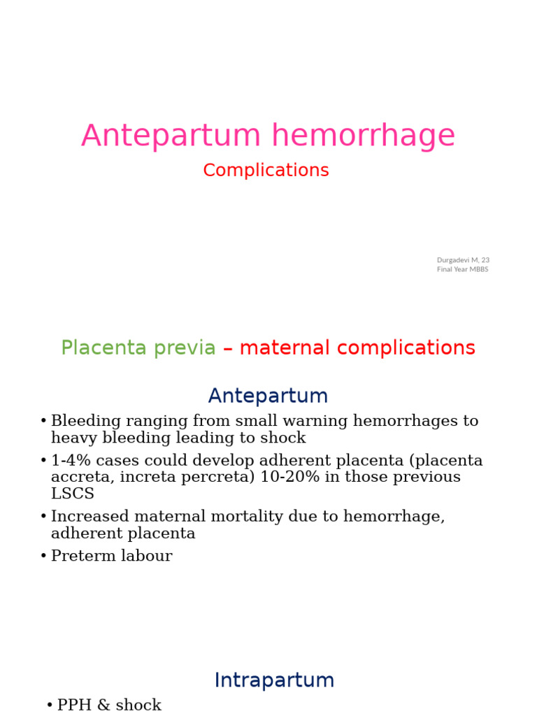 Antepartum Hemorrhage | PDF