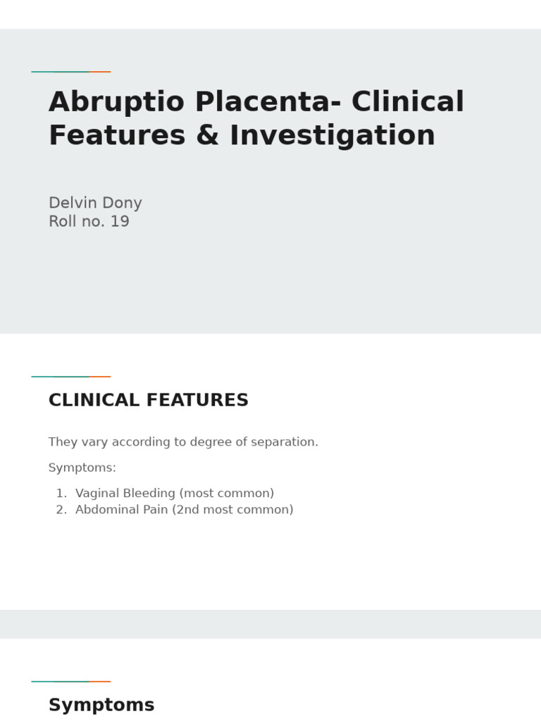 Abruptio Placenta by Delzz-1 | PDF | Maternal Health | Blood