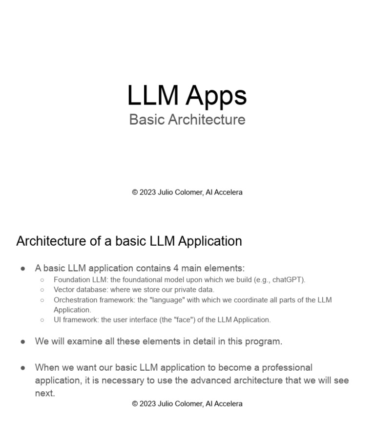 038beng Basic+Llm+App+Architecture | PDF