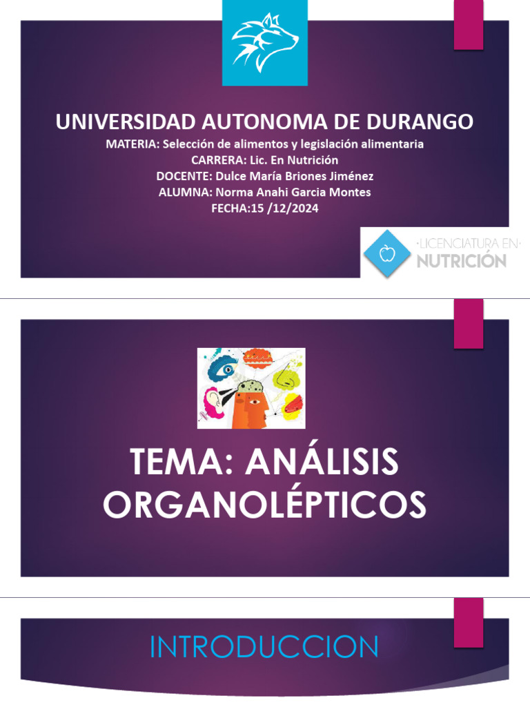 Análisis Organoléptico de Alimentos | PDF | Alimentos | Gusto
