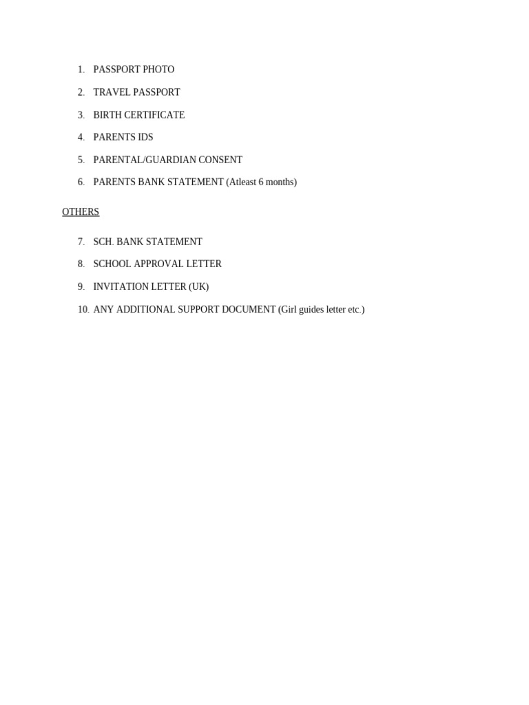 Essential Documents for Travel Passport | PDF