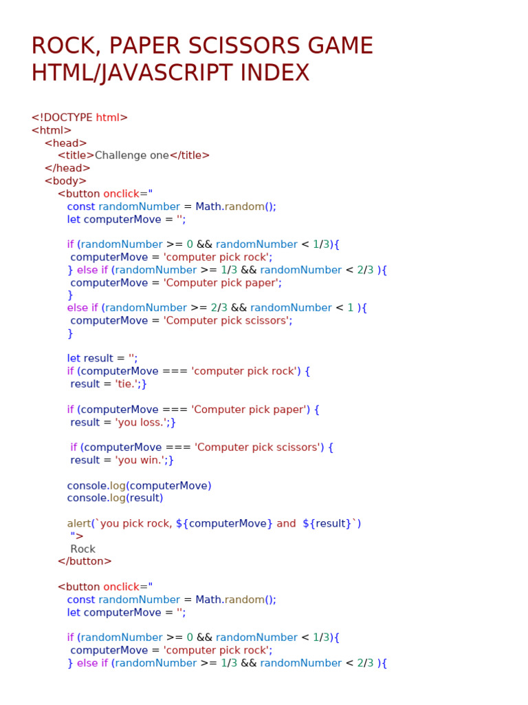 Rock, Papper & Scissors JS | PDF