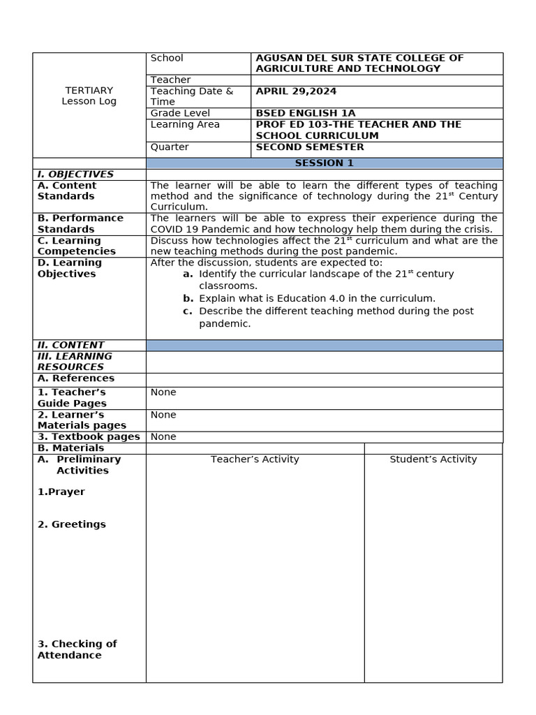 Module-8-Lesson-Plan-1 (1) | PDF | Curriculum | Teachers