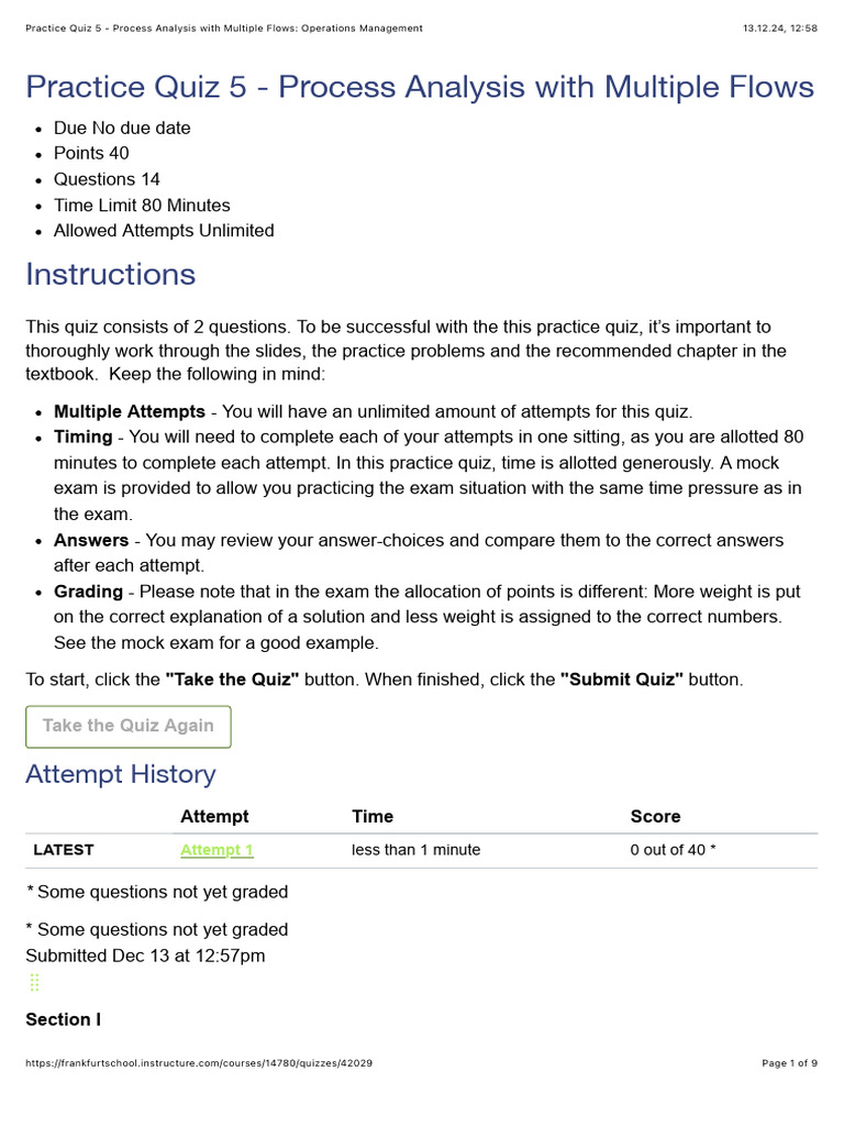 Process Analysis Quiz: Multiple Flows | PDF