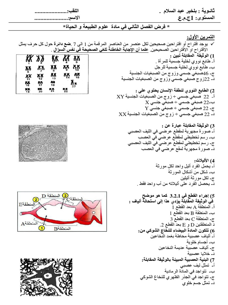 dzexams-1as-sciences-naturelles-424375 | PDF