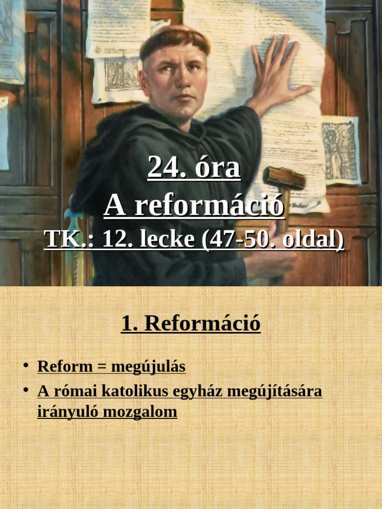 6.oszt. A Reformáció 1 | PDF