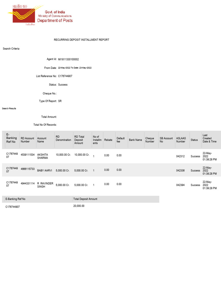 RDInstallmentReport23-05-2022 (8) | PDF