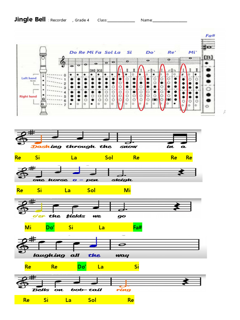 Jingle Bell Recorder (전체악보) | PDF