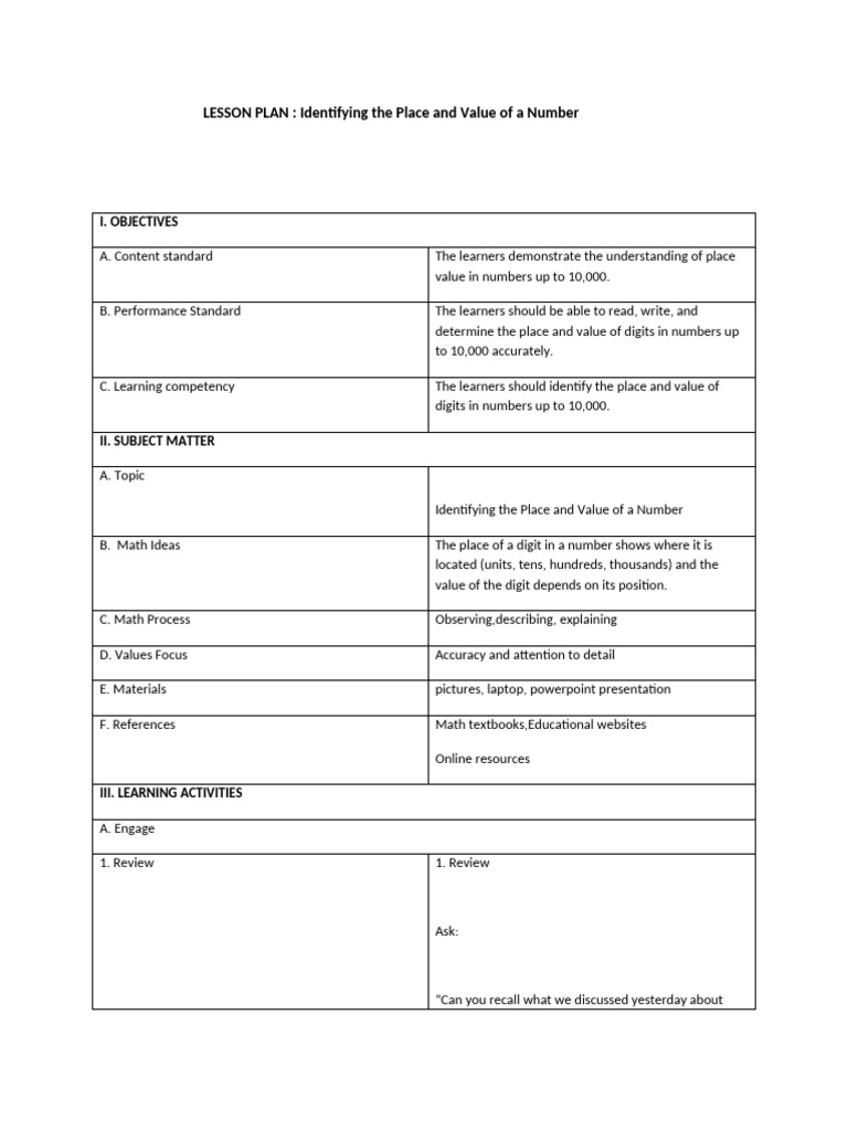 Lesson Plan in-WPS Office | PDF | Learning | Lesson Plan